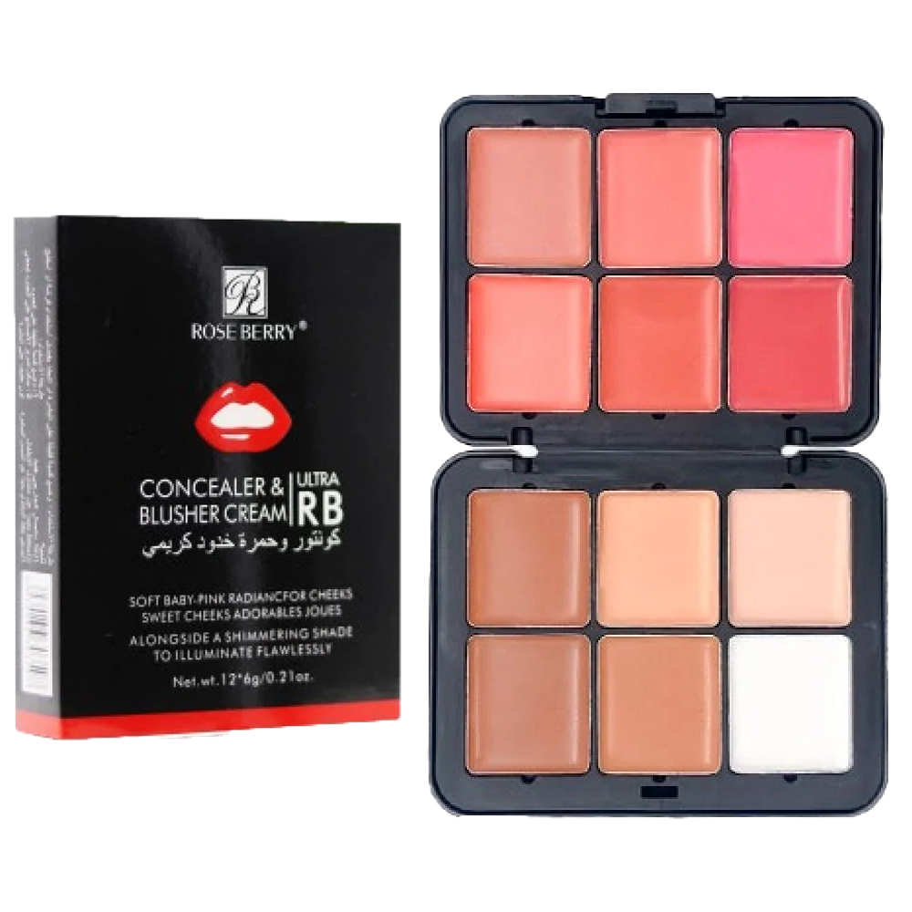 rose berry blusher and contour cream palette 12 color – Cosmo Store Egypt